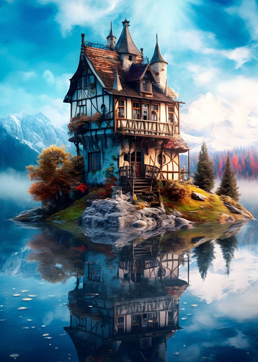 'Cute palace ' Poster, picture, metal print, paint by Elz art | Displate