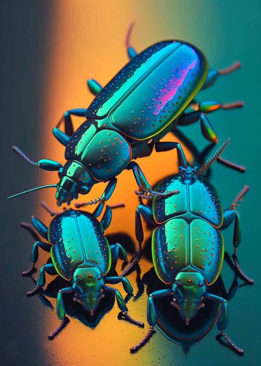 'Bess Beetles' Poster, picture, metal print, paint by Hipolito Wendorf ...