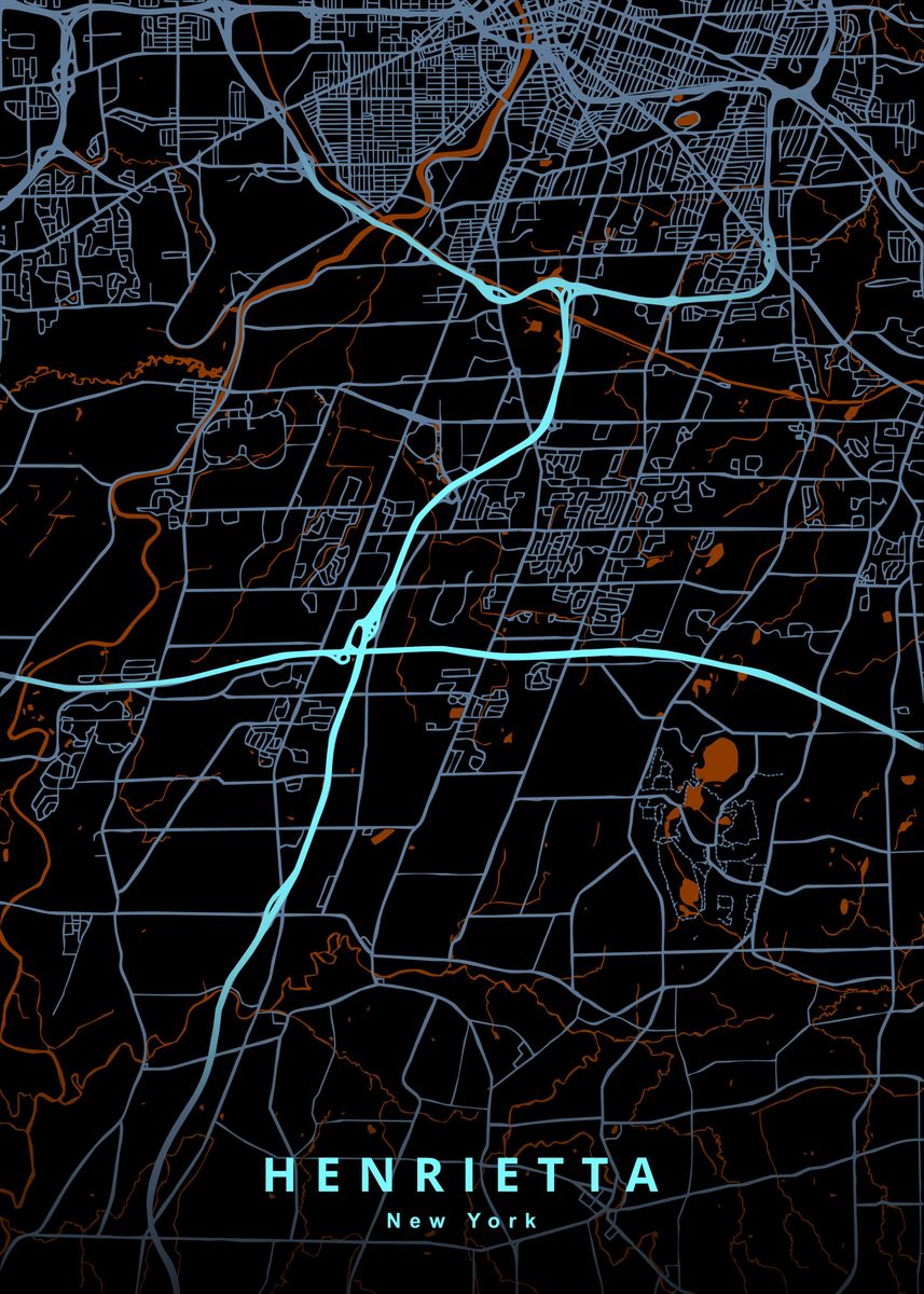 'Henrietta New York' Poster, picture, metal print, paint by Deeo | Displate