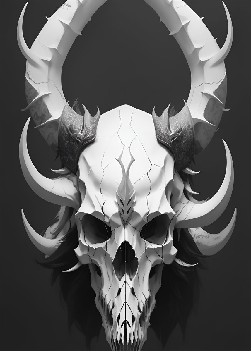 'Ink and Bones' Poster, picture, metal print, paint by Biljana ...