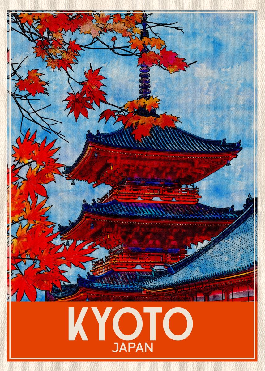 'Travel Art Kyoto Japan' Poster, picture, metal print, paint by FAA ...