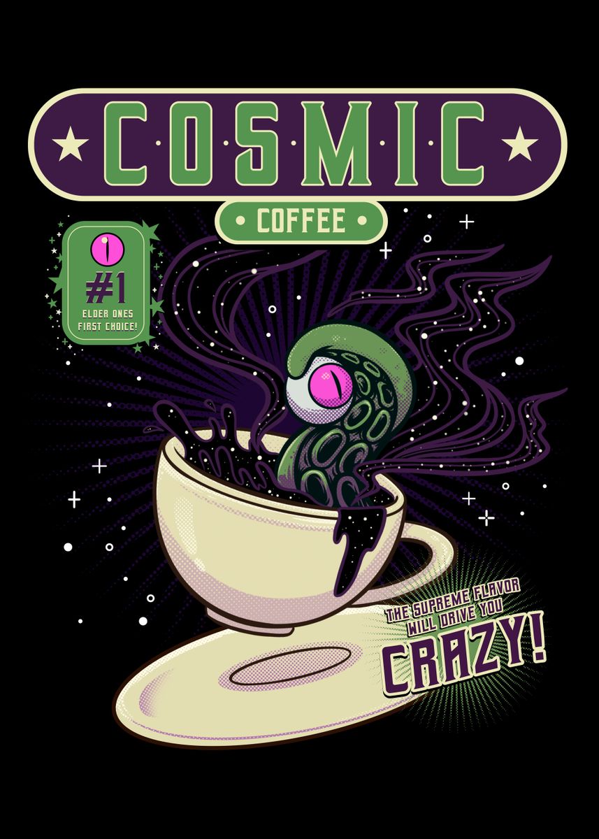 'Cosmic Coffee' Poster by Dudinkah | Displate