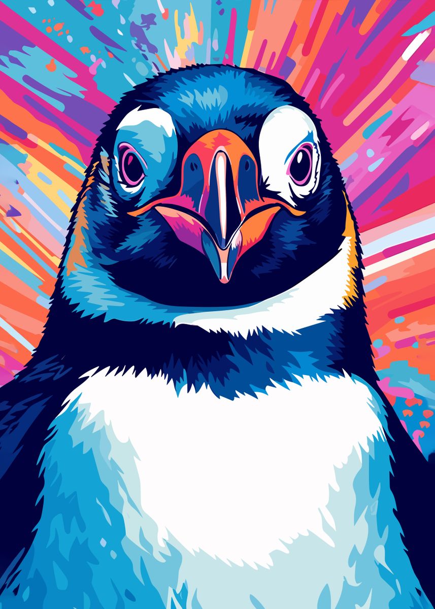 'Penguin Animal Pop Art' Poster, picture, metal print, paint by ...