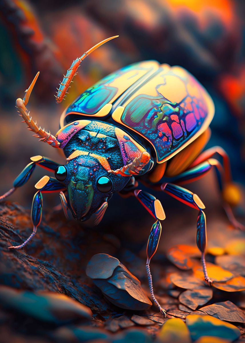 'Bark Gnawing Beetles' Poster, picture, metal print, paint by Hipolito ...