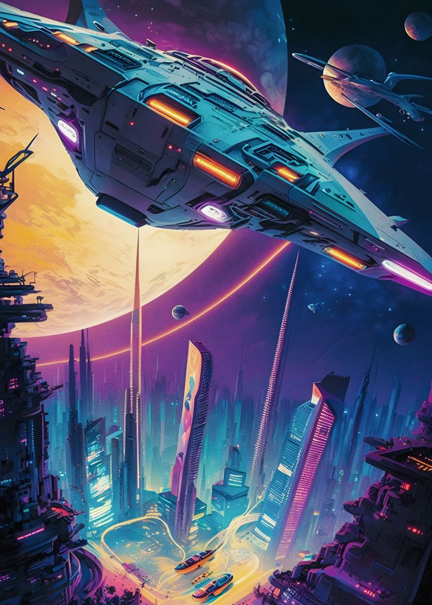 'Astronaut Spaceship' Poster, picture, metal print, paint by Muhammad ...