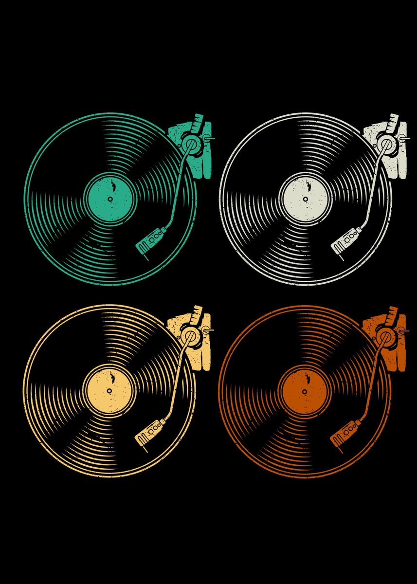'Retro Vinyl Record Vintage' Poster, picture, metal print, paint by ...