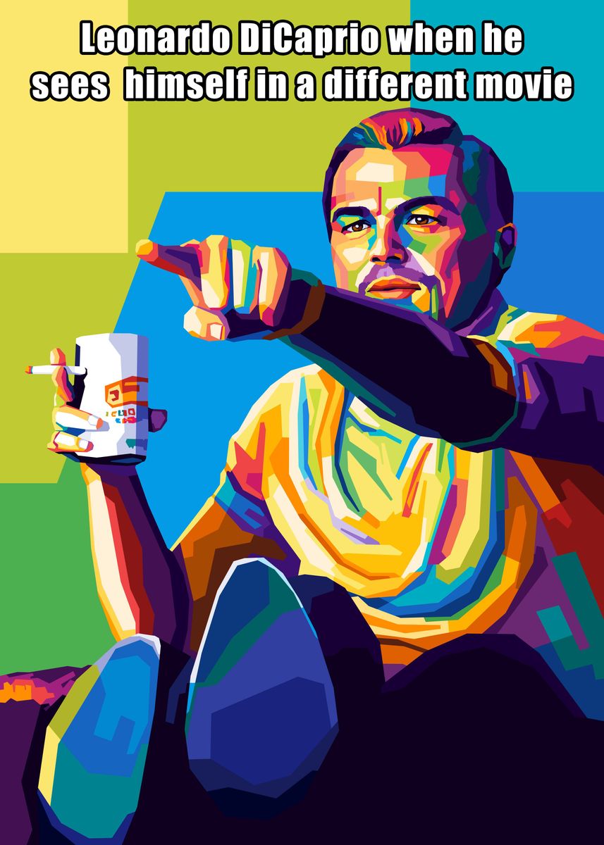 'Dicaprio Meme Wpap Pop Art' Poster, picture, metal print, paint by ...