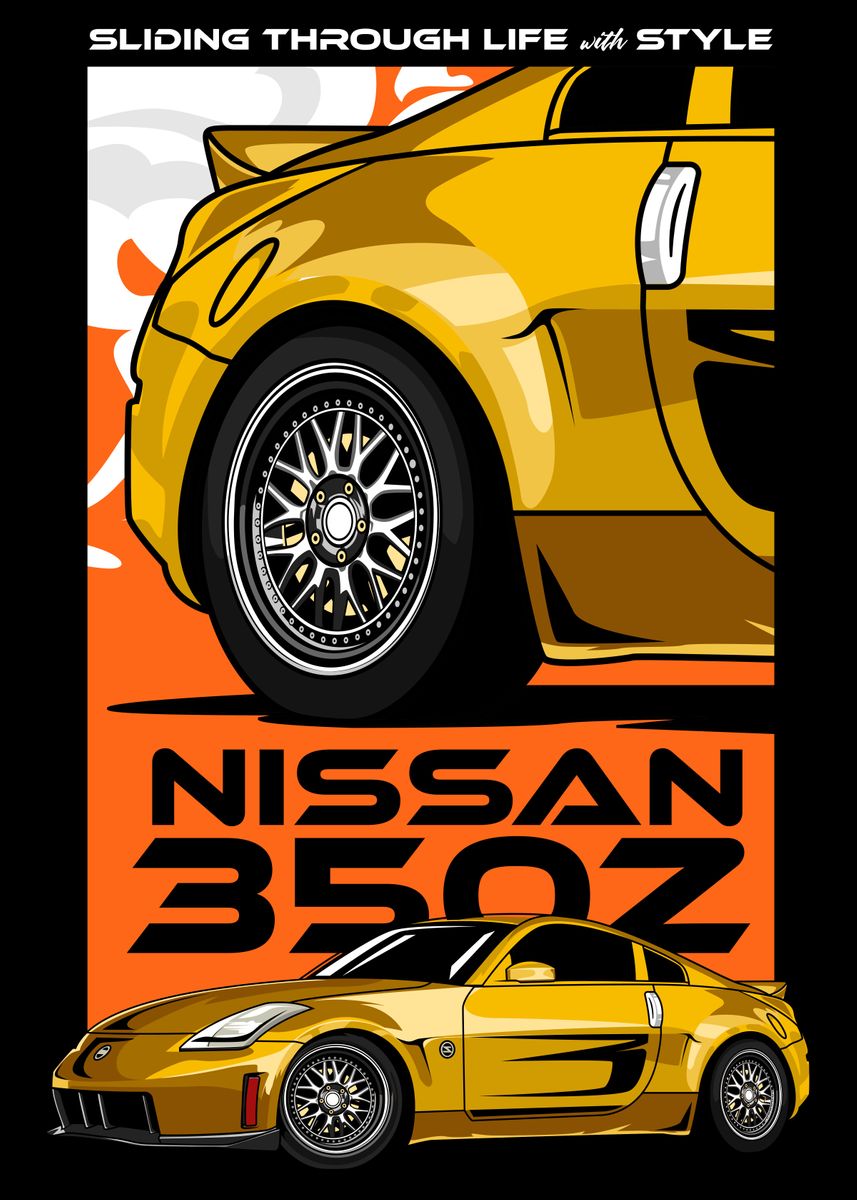 'Legendary 350Z Car' Poster, picture, metal print, paint by Mikhaila ...