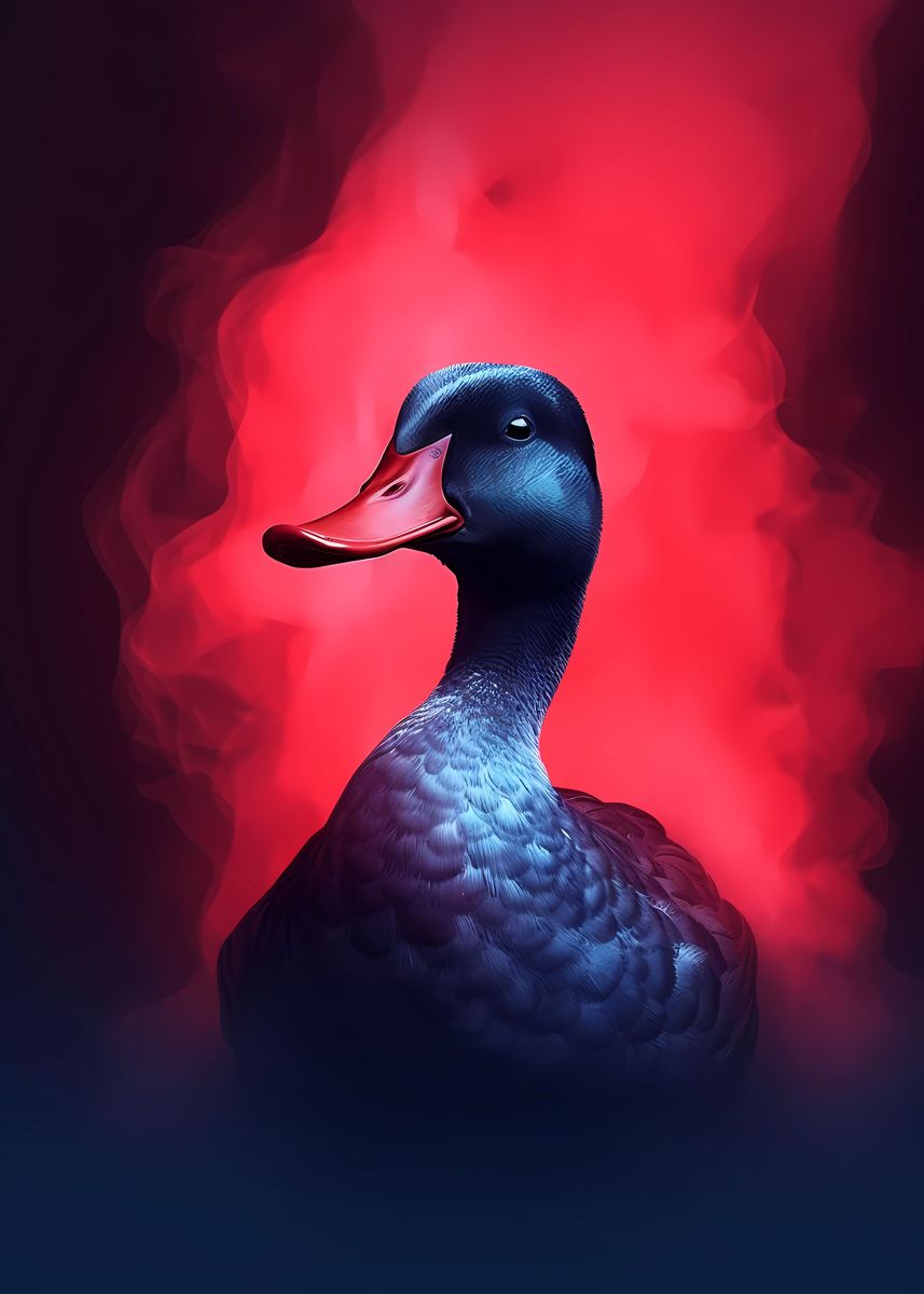 'Duck Smoke' Poster, picture, metal print, paint by DecoyDesign | Displate
