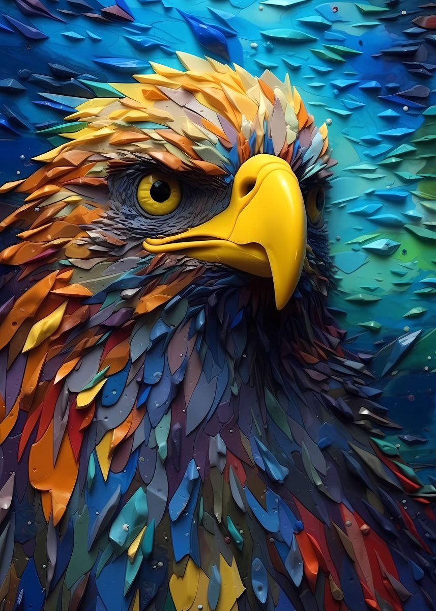 'Eagle Colorful' Poster, picture, metal print, paint by DecoyDesign ...