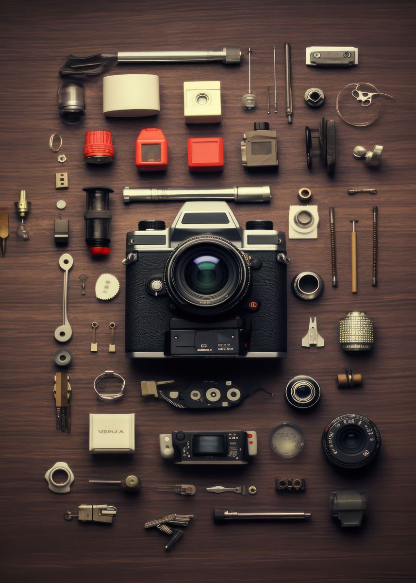 'Knolling Camera Gear' Poster by jodotodesign | Displate