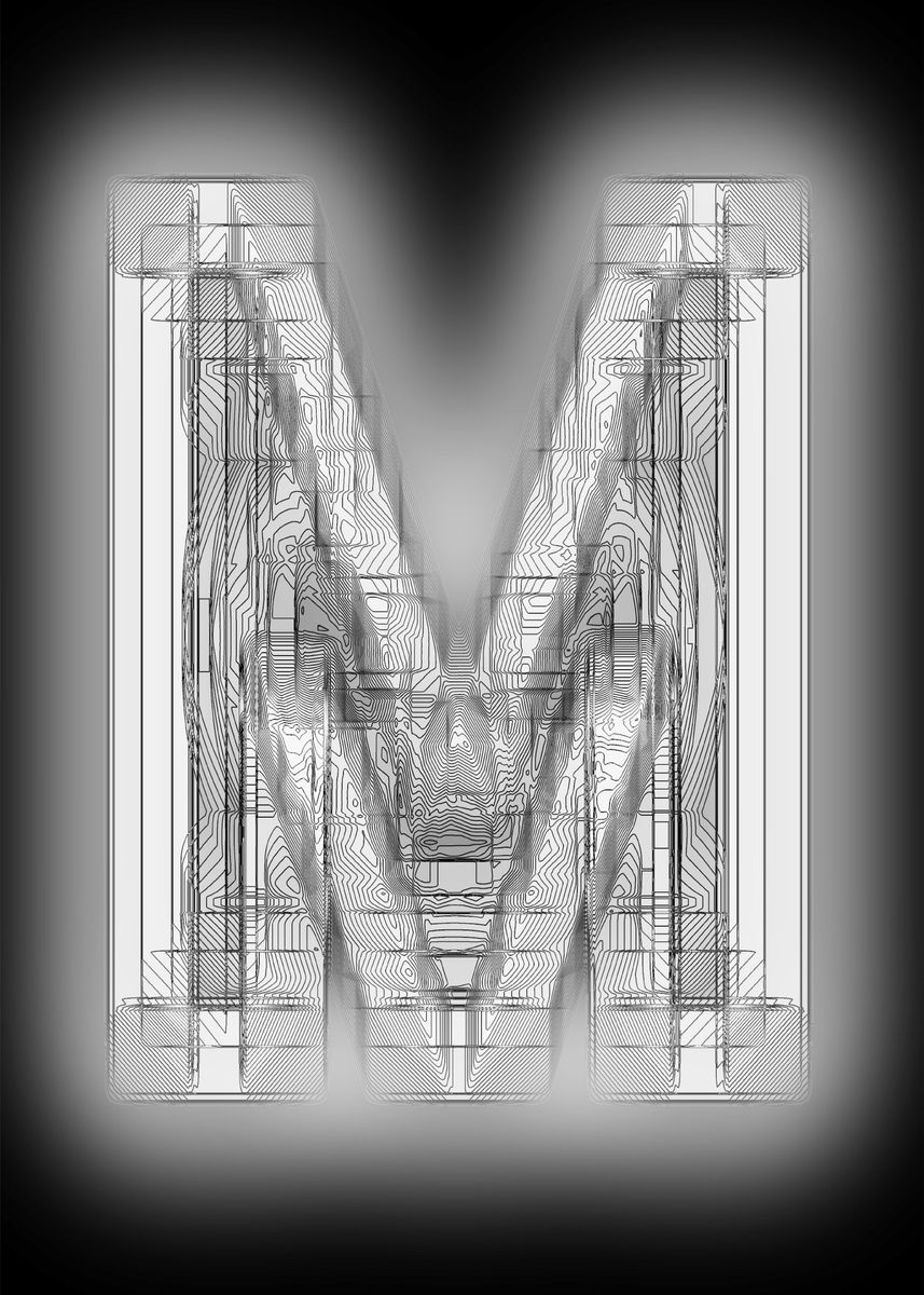 'M Letter' Poster, picture, metal print, paint by wiwin wijaya | Displate