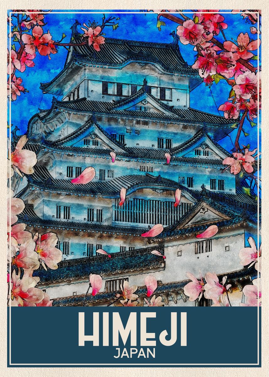 'Travel Art Himeji Japan' Poster, picture, metal print, paint by FAA ...