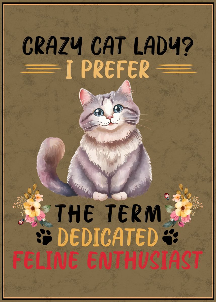 'Funny Cat Poster Vintage' Poster, picture, metal print, paint by Xăm ...