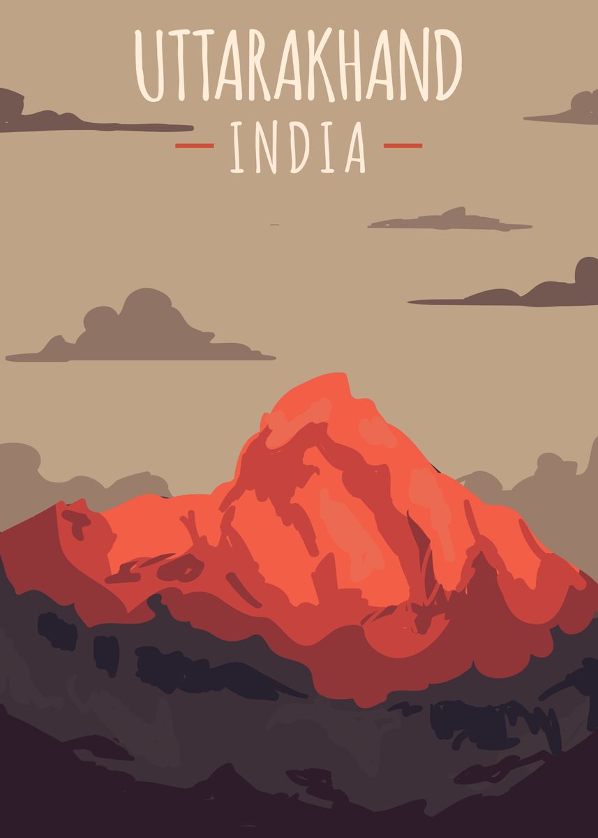 'Uttarakhand' Poster, picture, metal print, paint by Le Thi Thu Hien ...