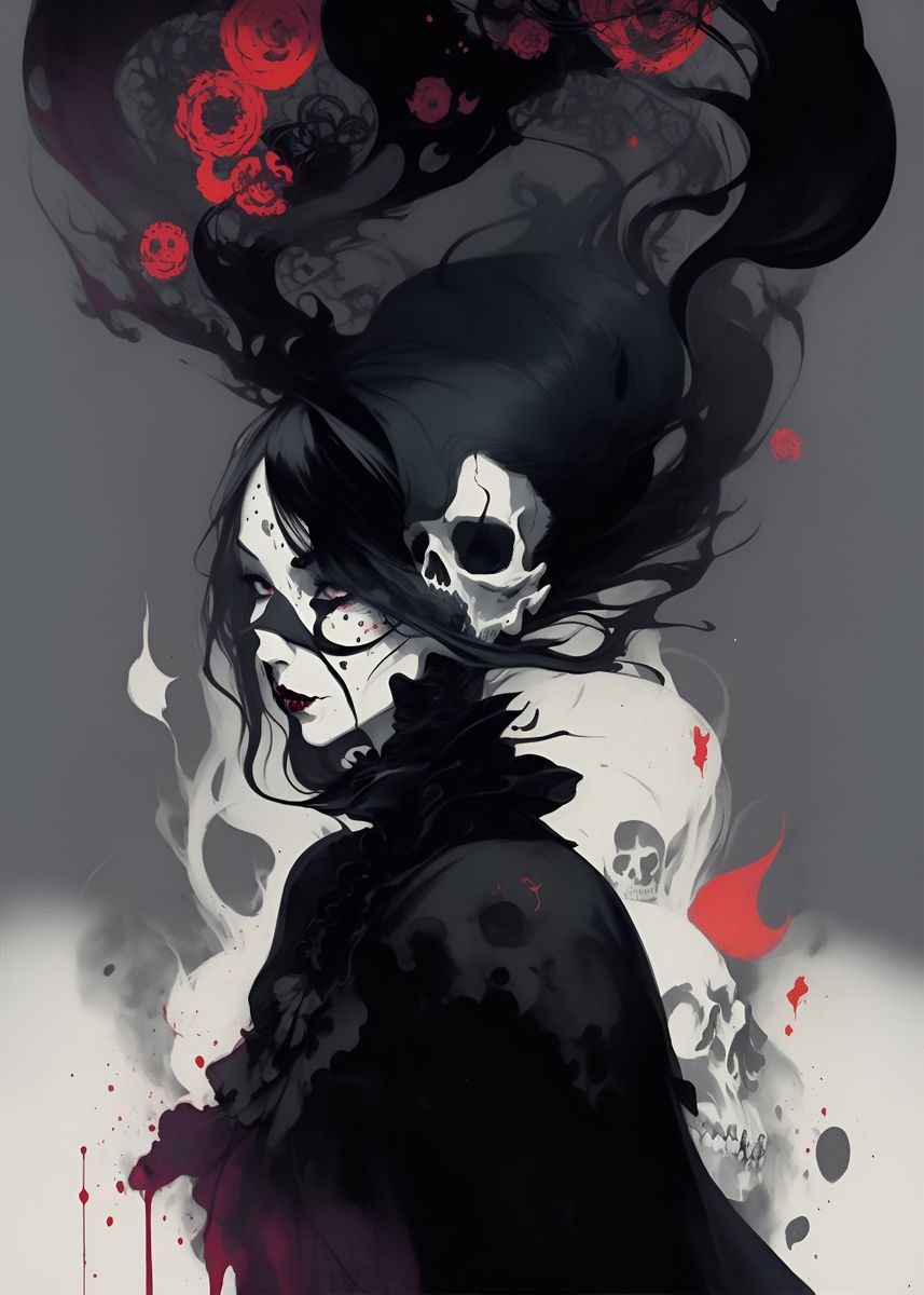 'Grim Visage' Poster, picture, metal print, paint by Biljana Zdravkovic | Displate