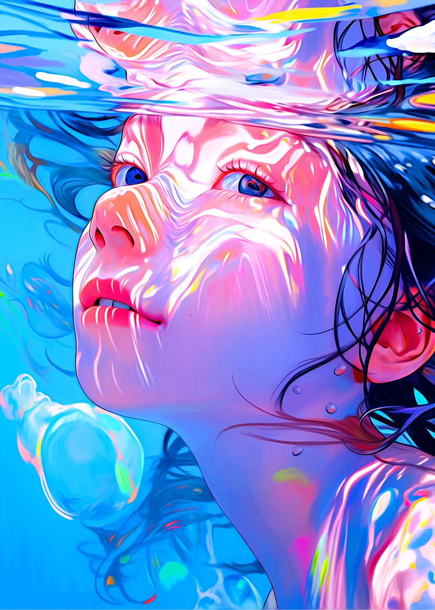 'Colorful Girl' Poster, picture, metal print, paint by tran mins | Displate