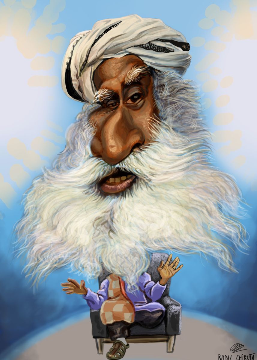 'Sadhguru' Poster, picture, metal print, paint by Radu Chiruță | Displate