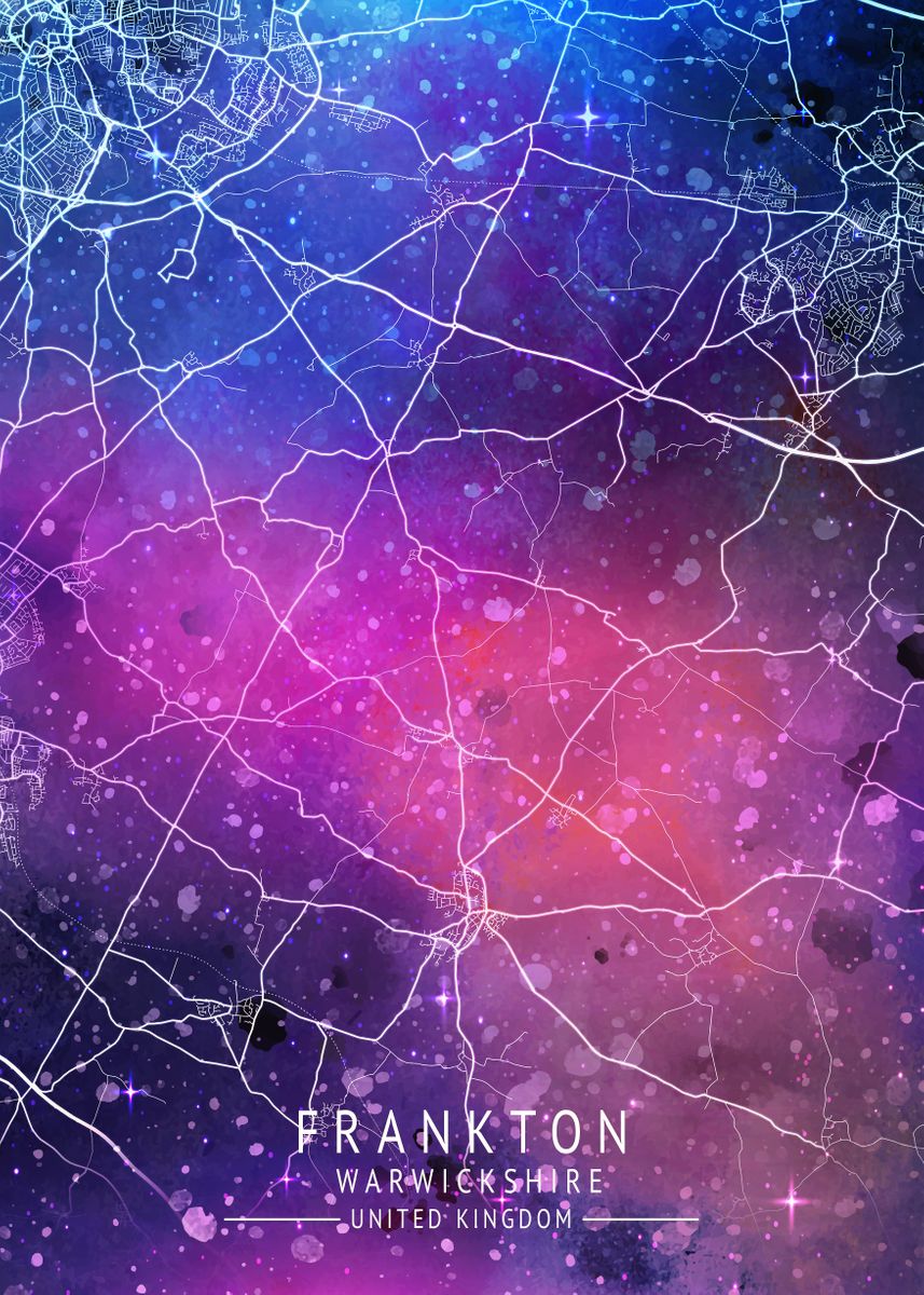 'Frankton UK City Map' Poster, picture, metal print, paint by Gigi Bgm ...