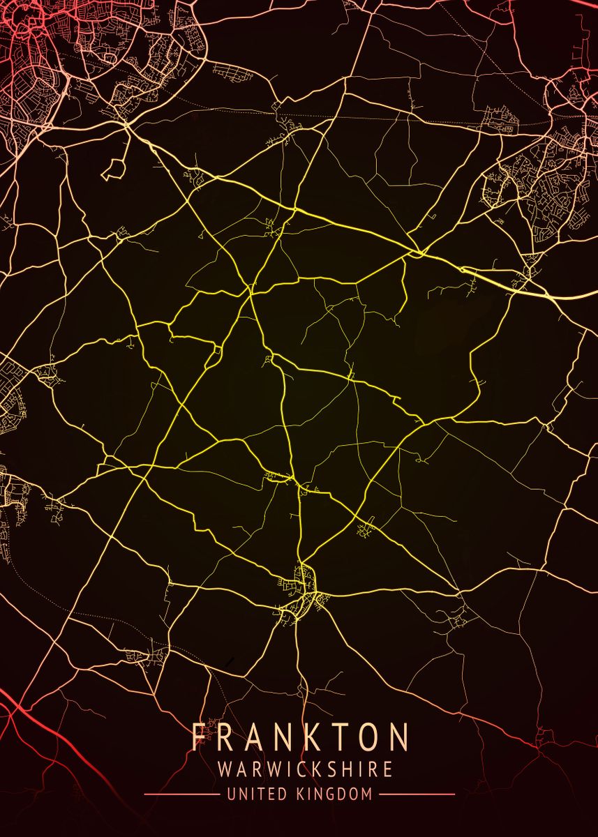 'Frankton UK City Map' Poster, picture, metal print, paint by Gigi Bgm ...