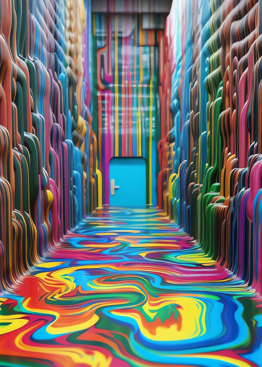 'the way to the room' Poster, picture, metal print, paint by Oizy ...