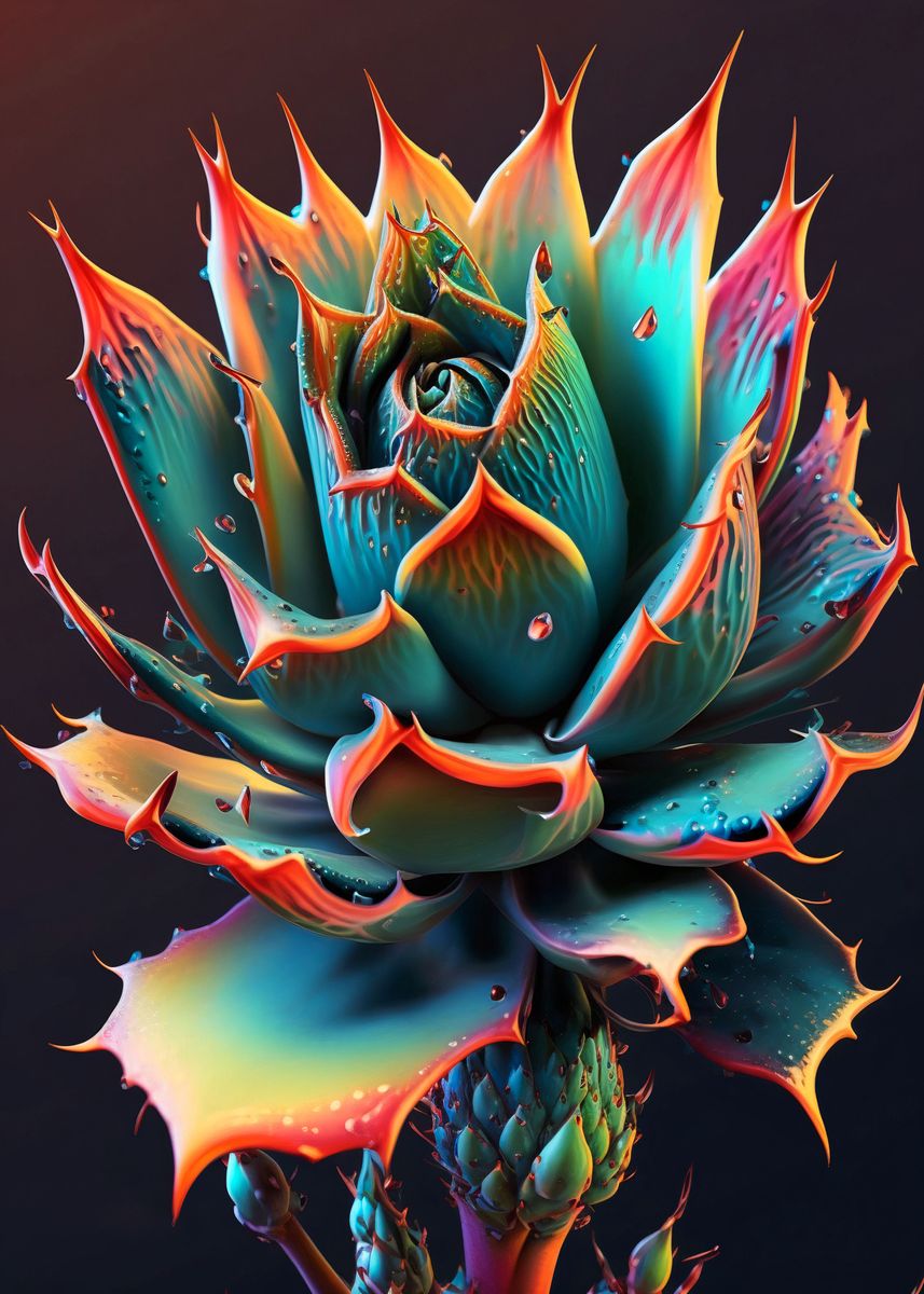 'Aloe flower' Poster, picture, metal print, paint by Kaye Whitesel ...