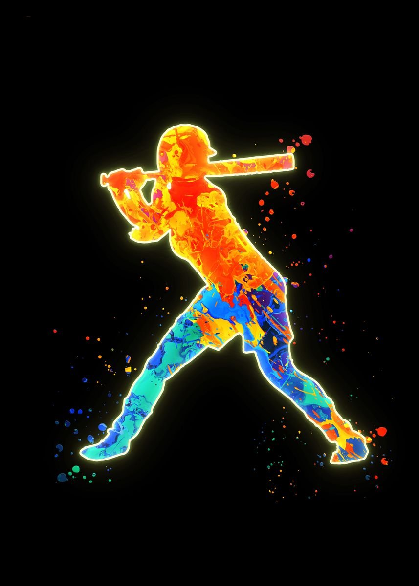 'Baseball Player ' Poster, picture, metal print, paint by Tony Lee ...