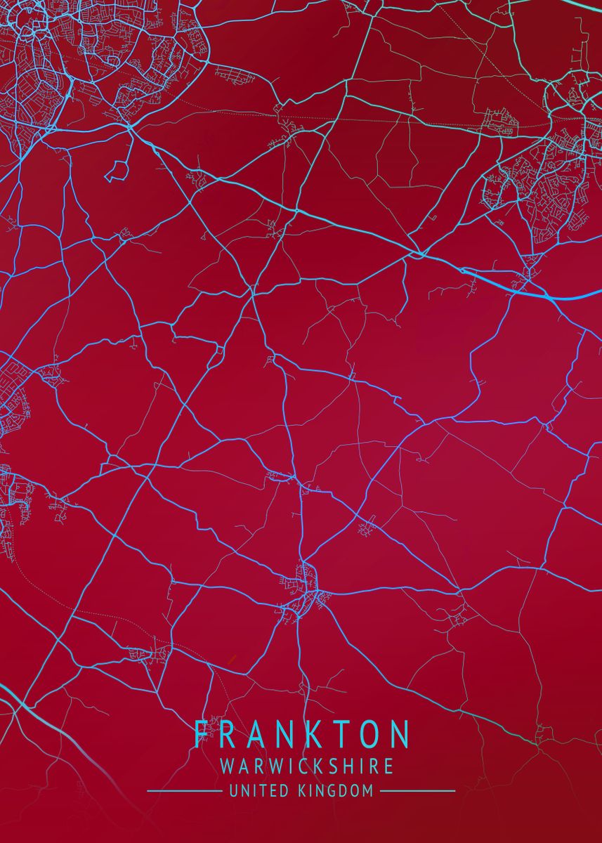 'Frankton UK City Map' Poster, picture, metal print, paint by Gigi Bgm ...