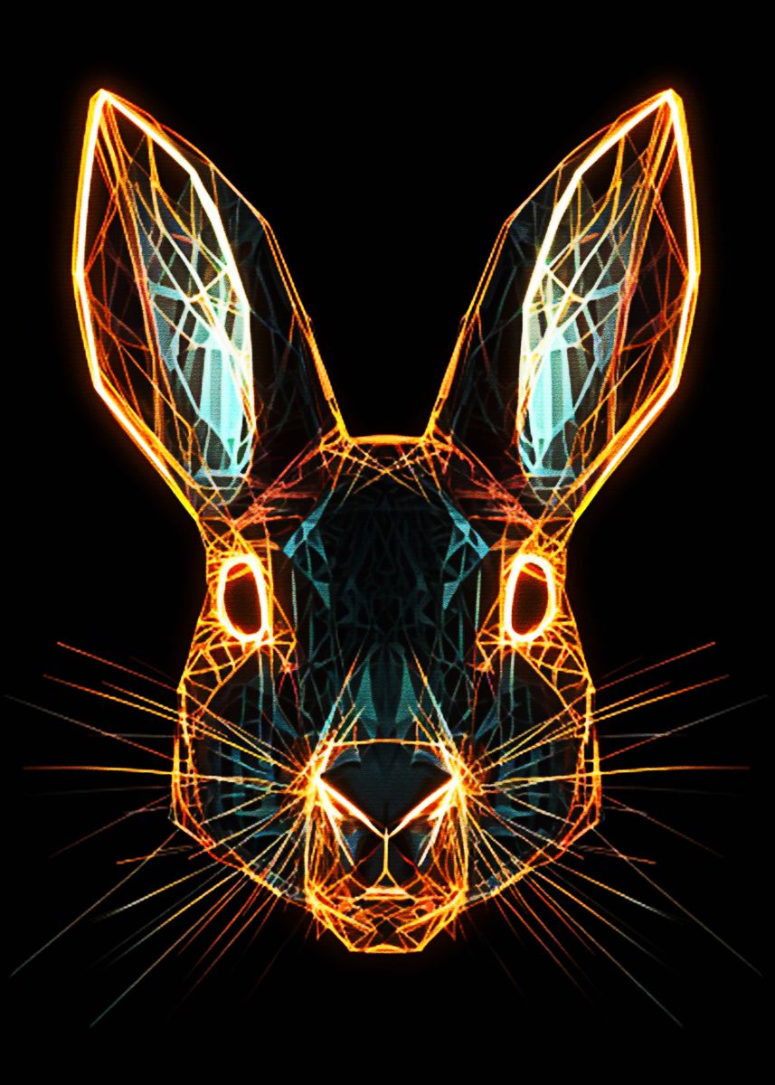 'Neon Rabbit' Poster, picture, metal print, paint by Fachrul Abqary ...