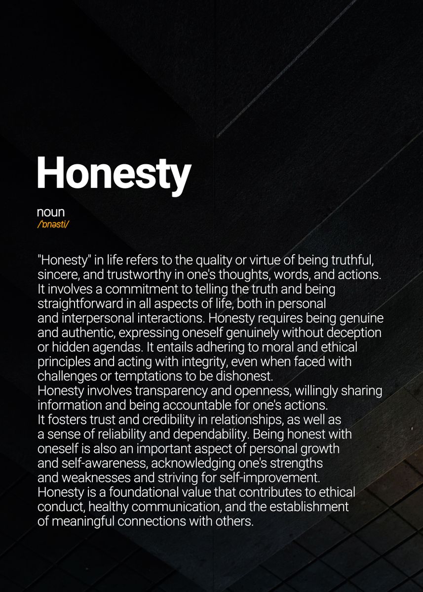 'Honesty' Poster, picture, metal print, paint by Mr Penguin | Displate