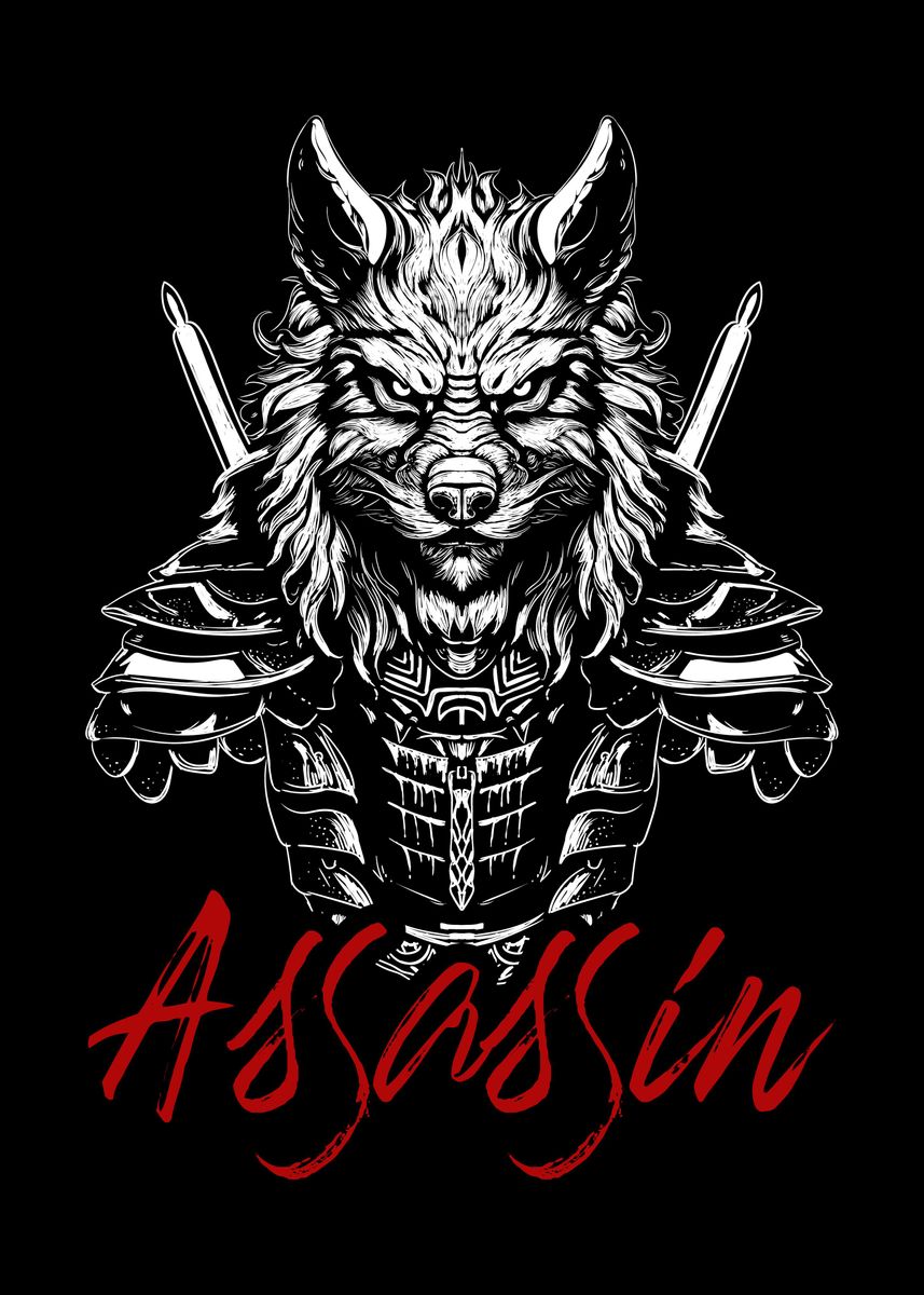 'wolf samurai assassin' Poster, picture, metal print, paint by dam art ...