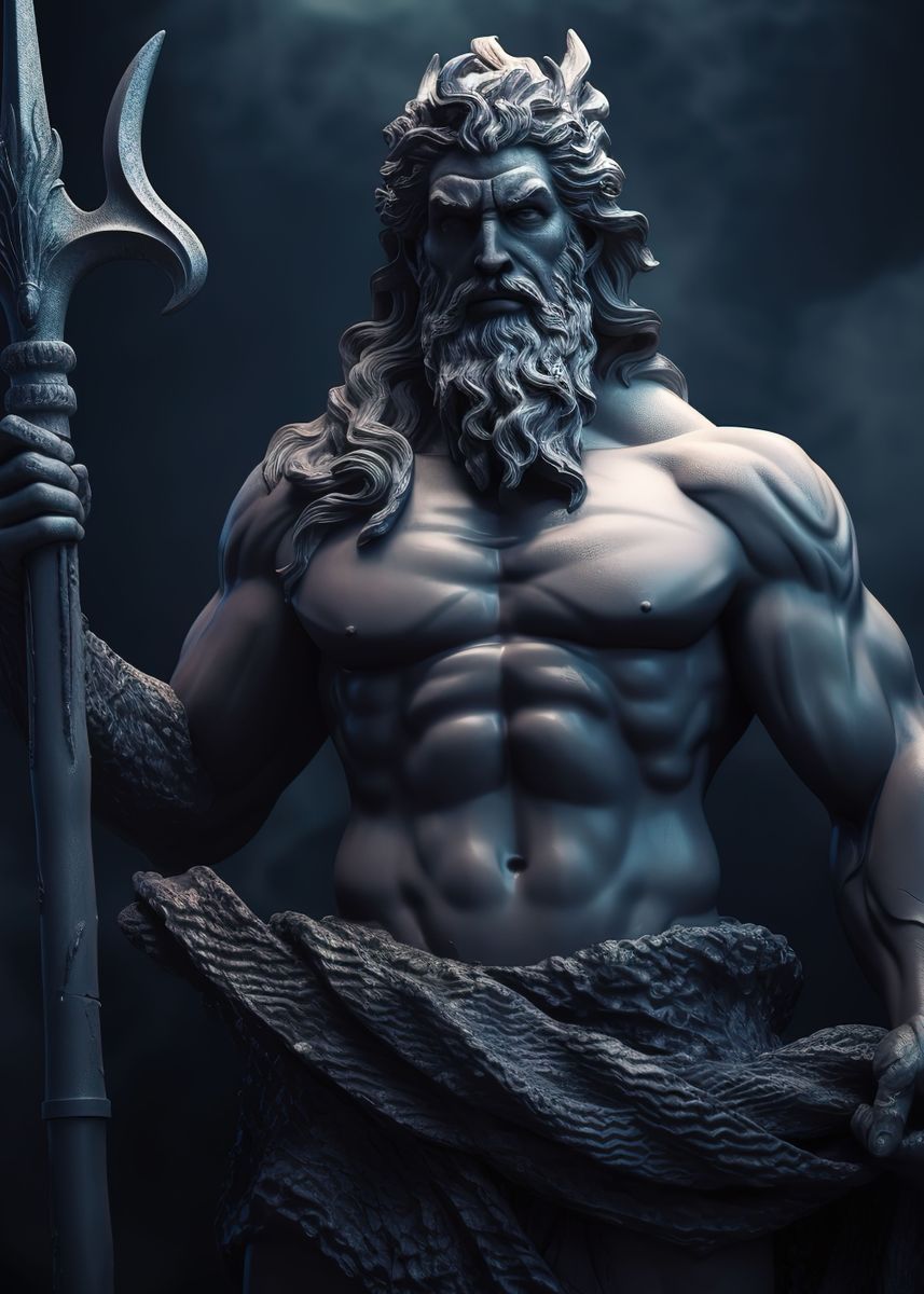 'Zeus Statue Watercolor' Poster, picture, metal print, paint by Anime ...