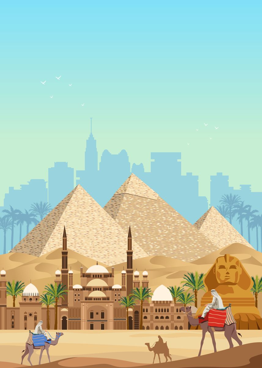 'Cairo Travel Print' Poster by Studio 324 | Displate