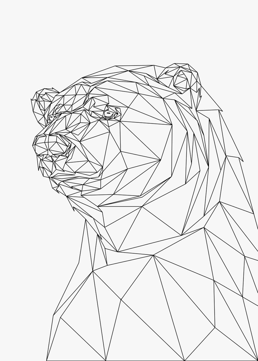 'Polar Bear Poly Wireframe' Poster by Evanz Tampubolon | Displate