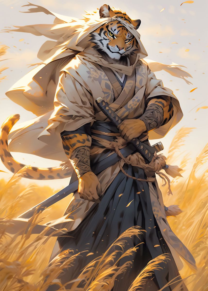 'Tiger samurai' Poster, picture, metal print, paint by HANA STUDIO ...