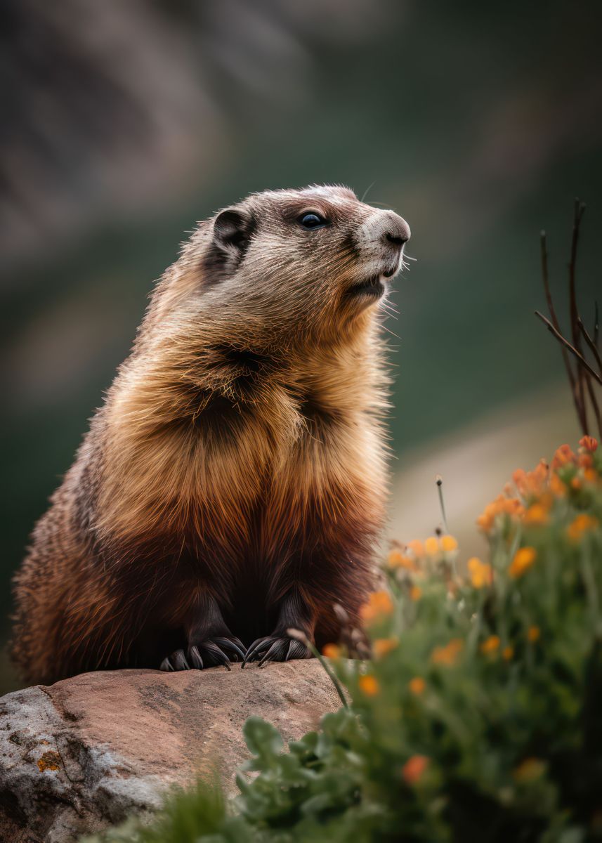 'Inquisitive marmot' Poster, picture, metal print, paint by Zooscape ...