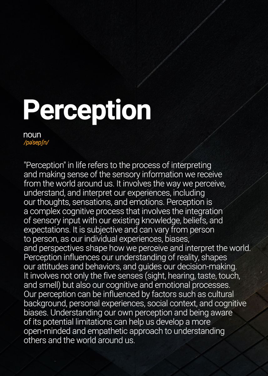 'Perception' Poster, picture, metal print, paint by Mr Penguin | Displate