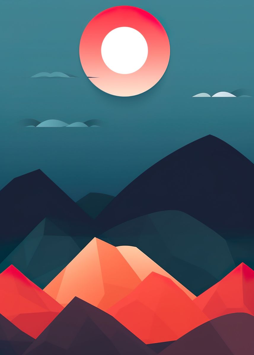 'Abstract Mountain Nature' Poster by AyrioArt | Displate