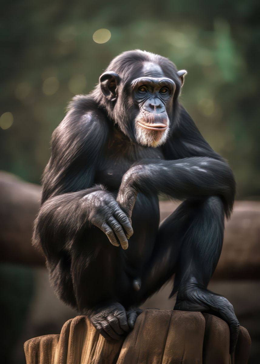 'Friendly chimpanzee' Poster, picture, metal print, paint by Zooscape ...