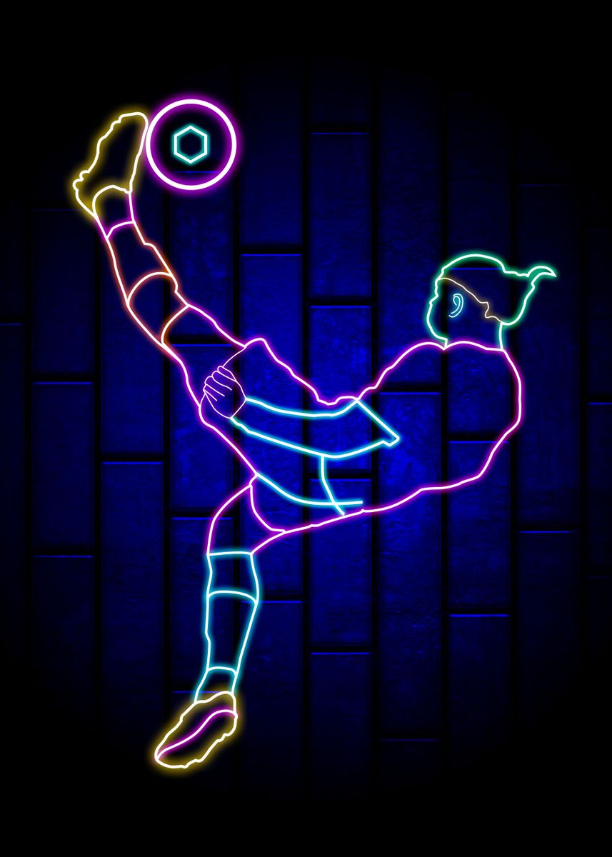 'Football' Poster, picture, metal print, paint by San Creative | Displate