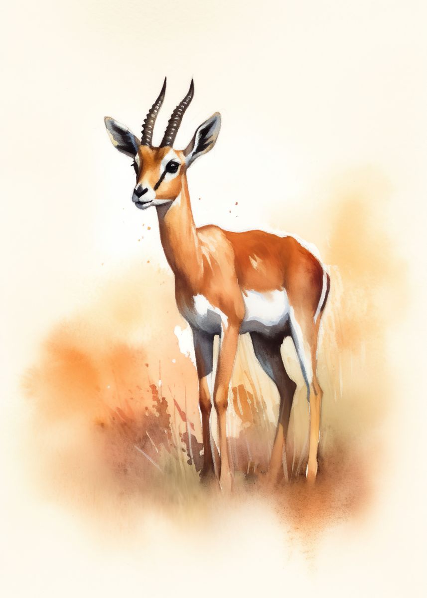 'Cute Baby Gazelle' Poster, picture, metal print, paint by Quasarai ...