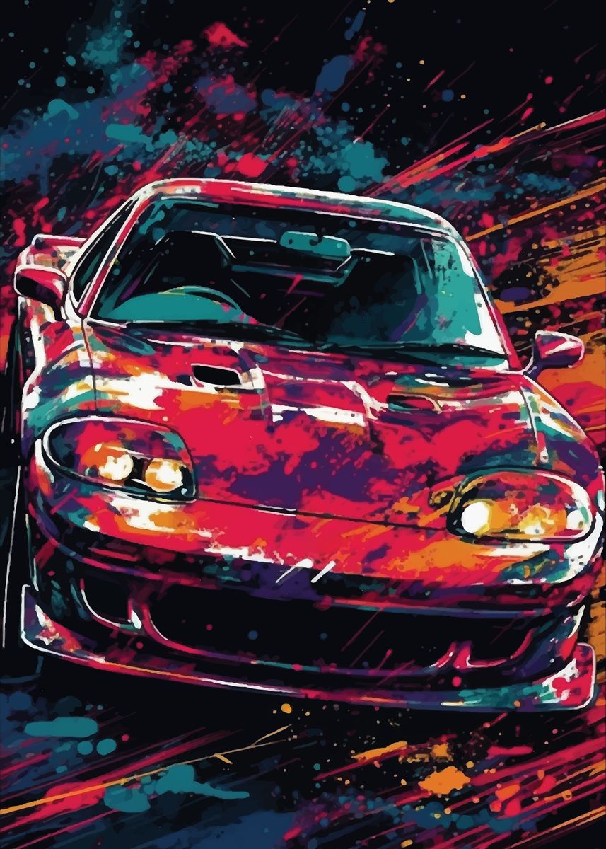 'Drifting Mazda RX7' Poster, picture, metal print, paint by ...