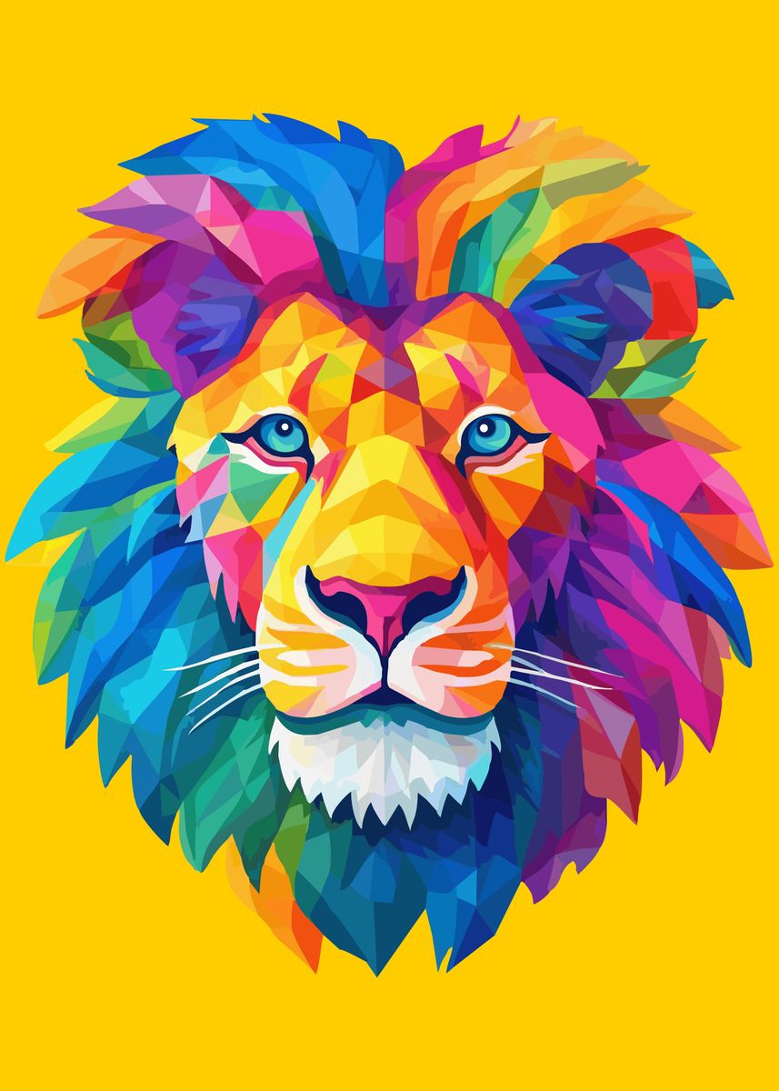 'Lion Head funy' Poster, picture, metal print, paint by arif purnomo ...