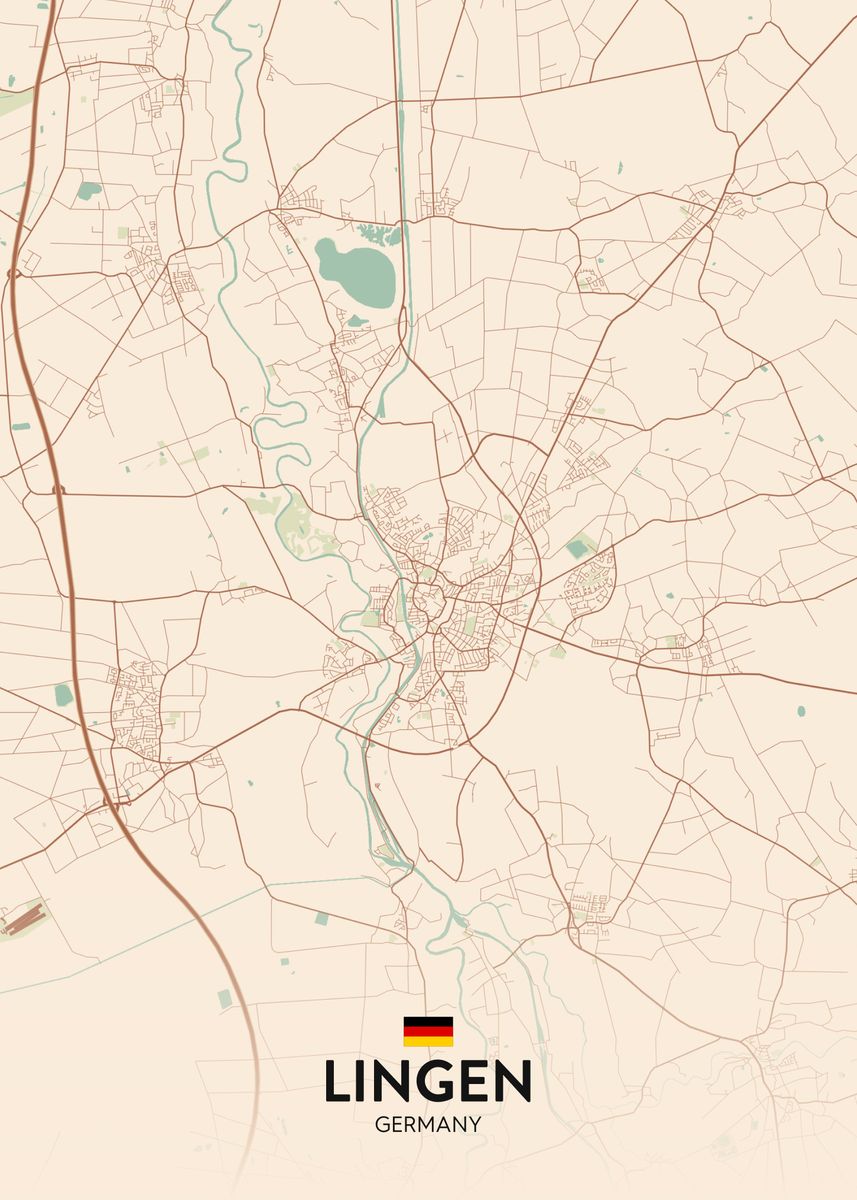 'Lingen DE' Poster, picture, metal print, paint by IMR Designs | Displate