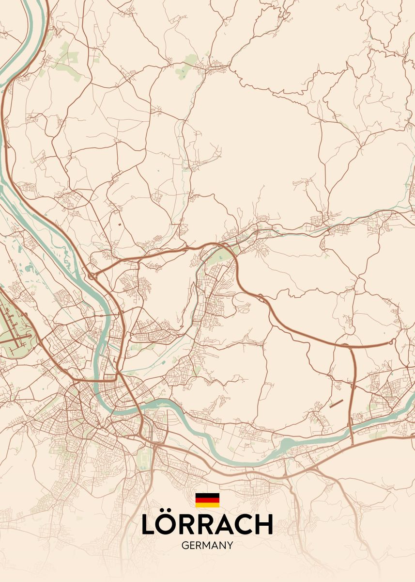 'Lorrach DE' Poster, picture, metal print, paint by IMR Designs | Displate