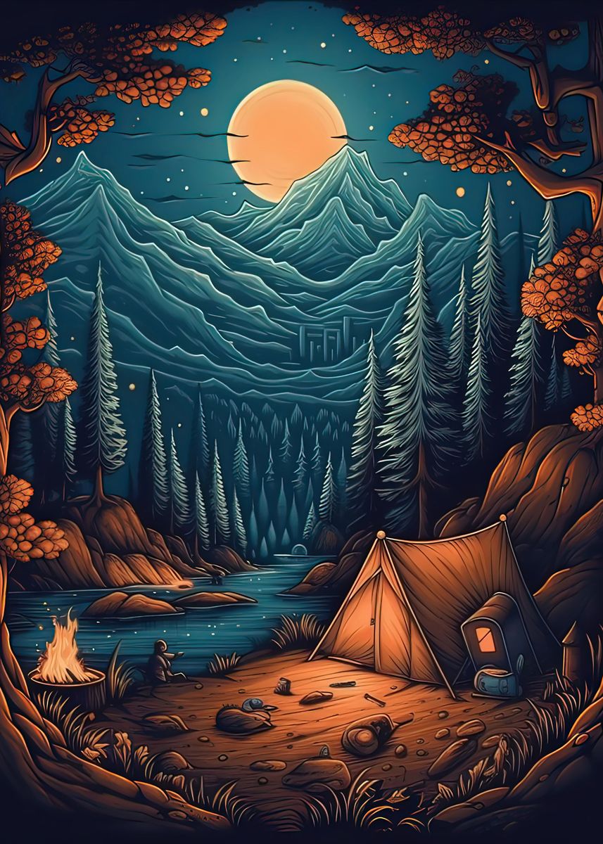 'Night Adventure' Poster, picture, metal print, paint by Gokan Redoulse ...