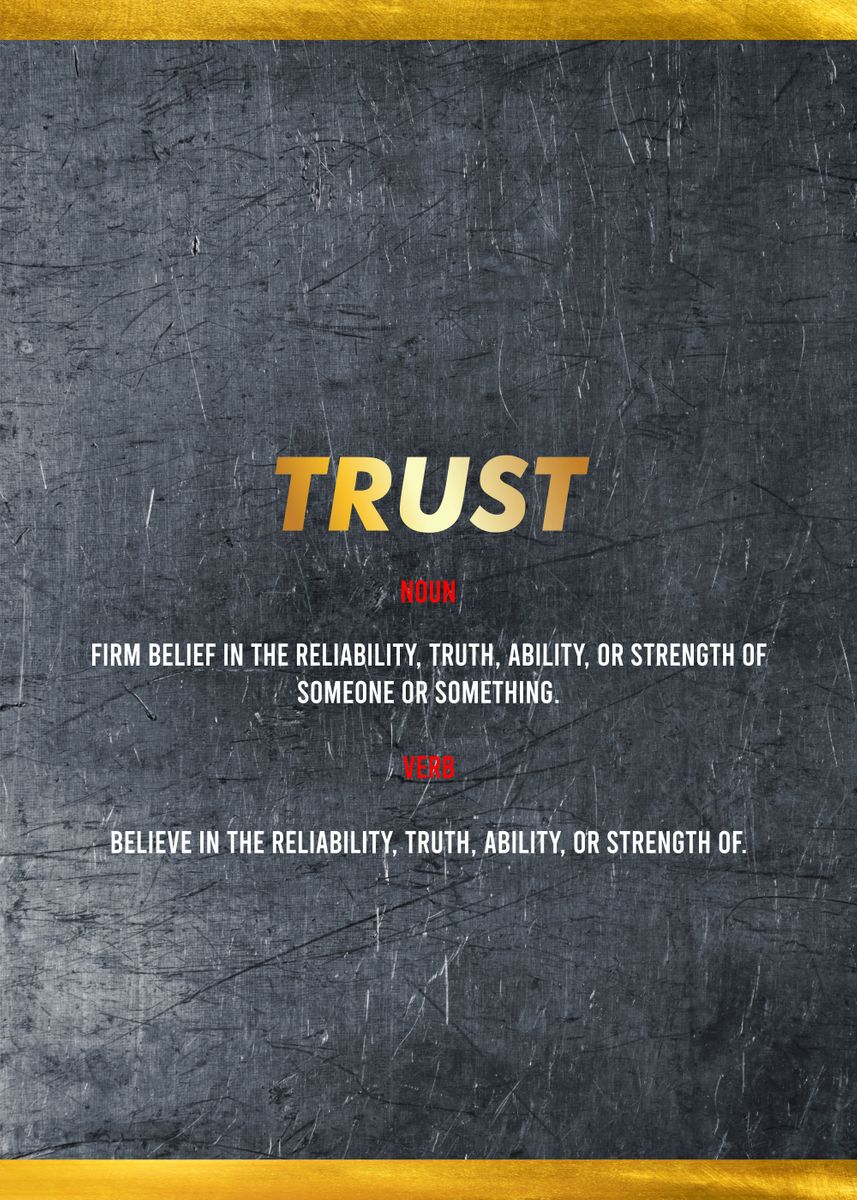 'trust' Poster, picture, metal print, paint by Exclusive Metal Printz ...