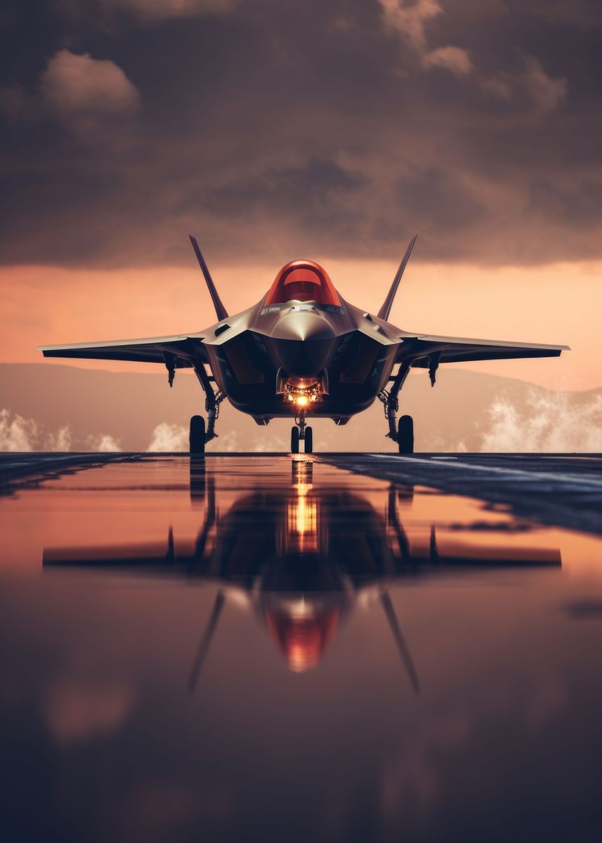 'F35 Fighter Jet V3' Poster, picture, metal print, paint by DM ...