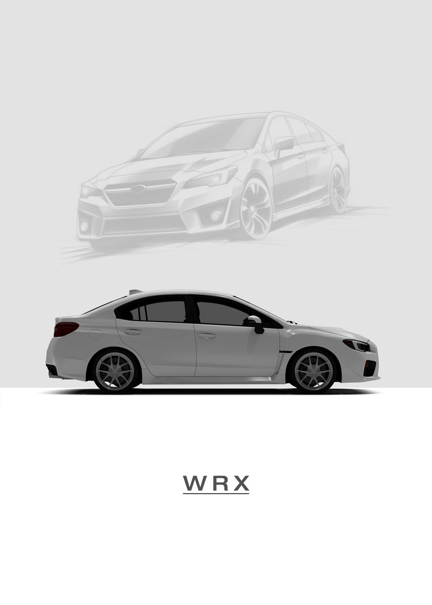 '2015 Subaru WRX White' Poster by 21 MXM | Displate