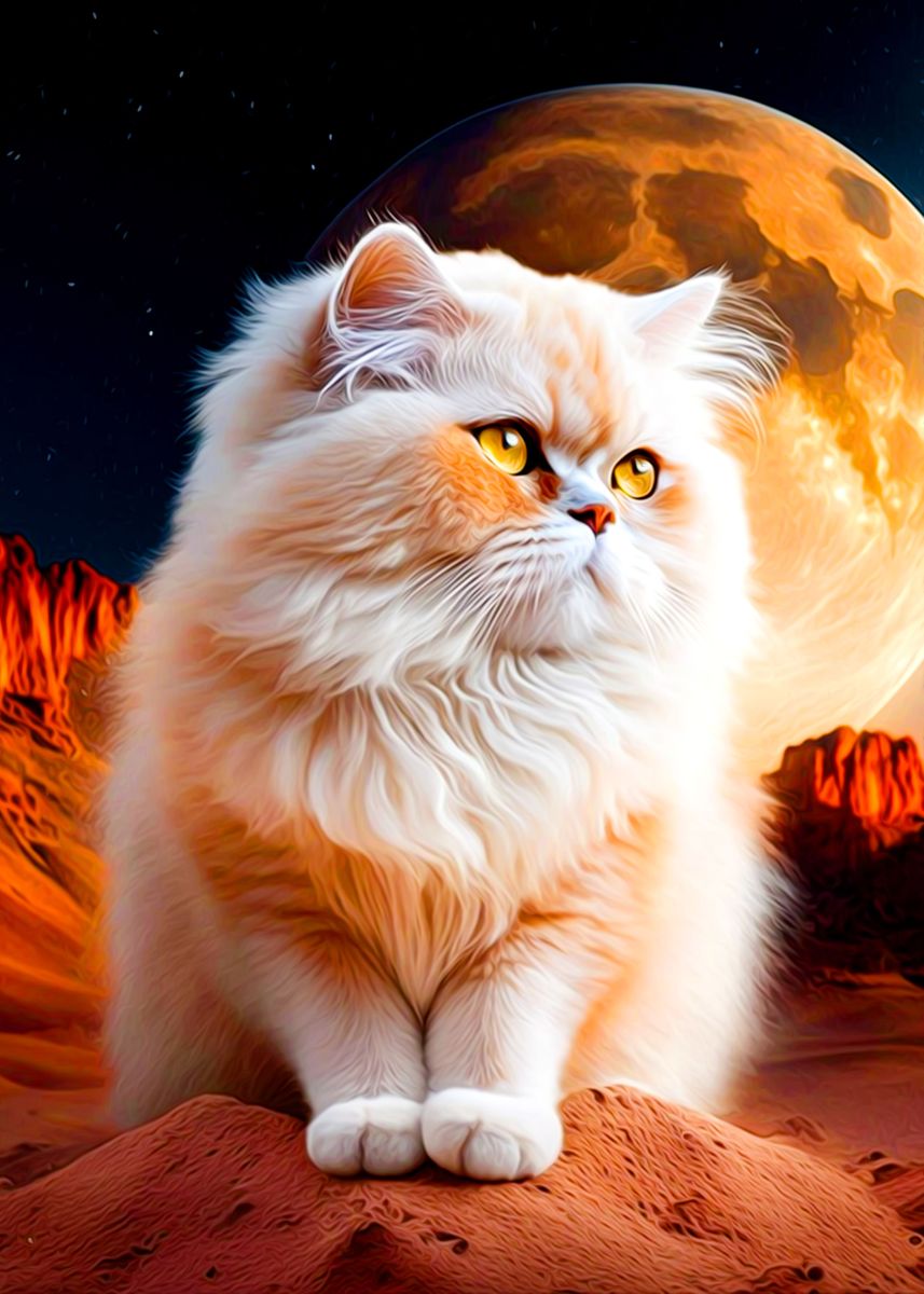 'Cat' Poster, picture, metal print, paint by Rane Acer | Displate